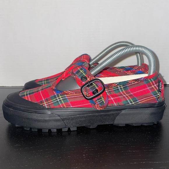 Vans | Shoes | Vans Style 93 Mary Jane Sneakers Red Plaidblack Wmns Sz ...